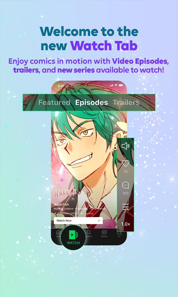 "Webtoon Tambah Episode Video & Tab Tonton Baru – Animation, Sound, Visual"